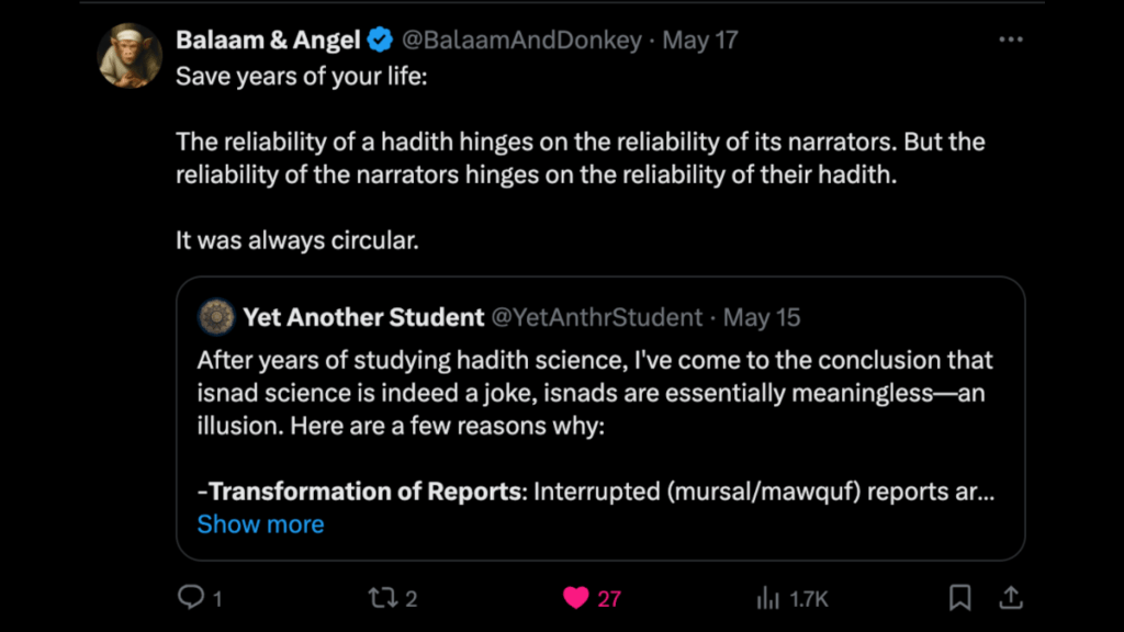 The Circular Logic of Hadith Biographies (Ilm al-Rijal) – Quran Talk Blog
